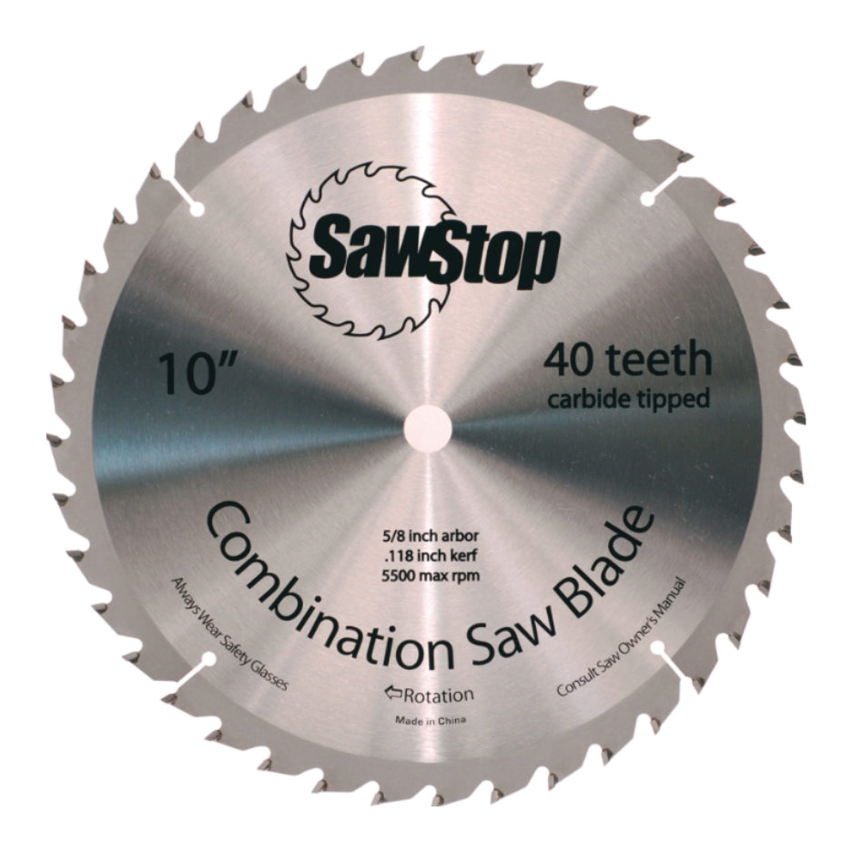 SawStop Combination Circular Saw Blade 10 inch x 40T ATB with 5/8 inch
